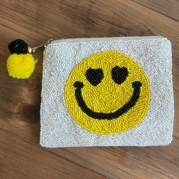 Accessories | Beaded Smiley Face Pouch | Poshmark